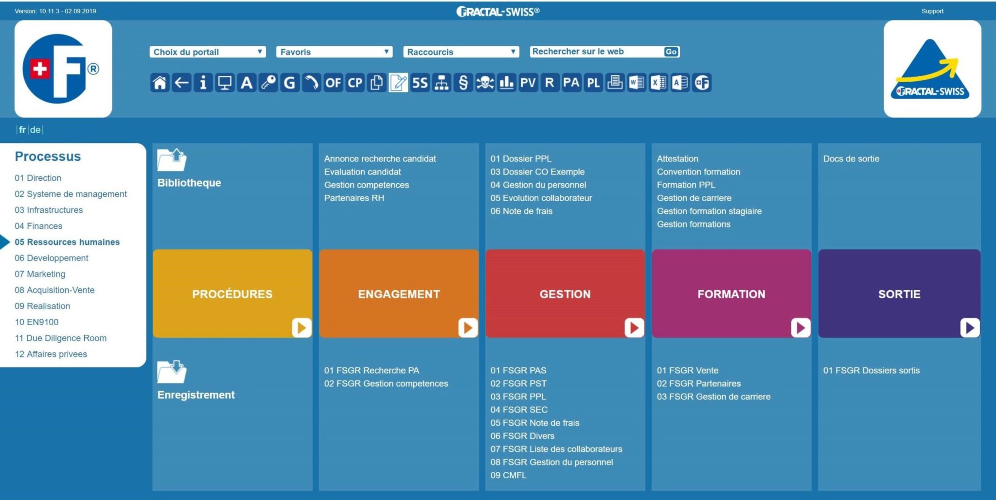 Portail Ressources Humaines RH - FRACTAL-SWISS SA